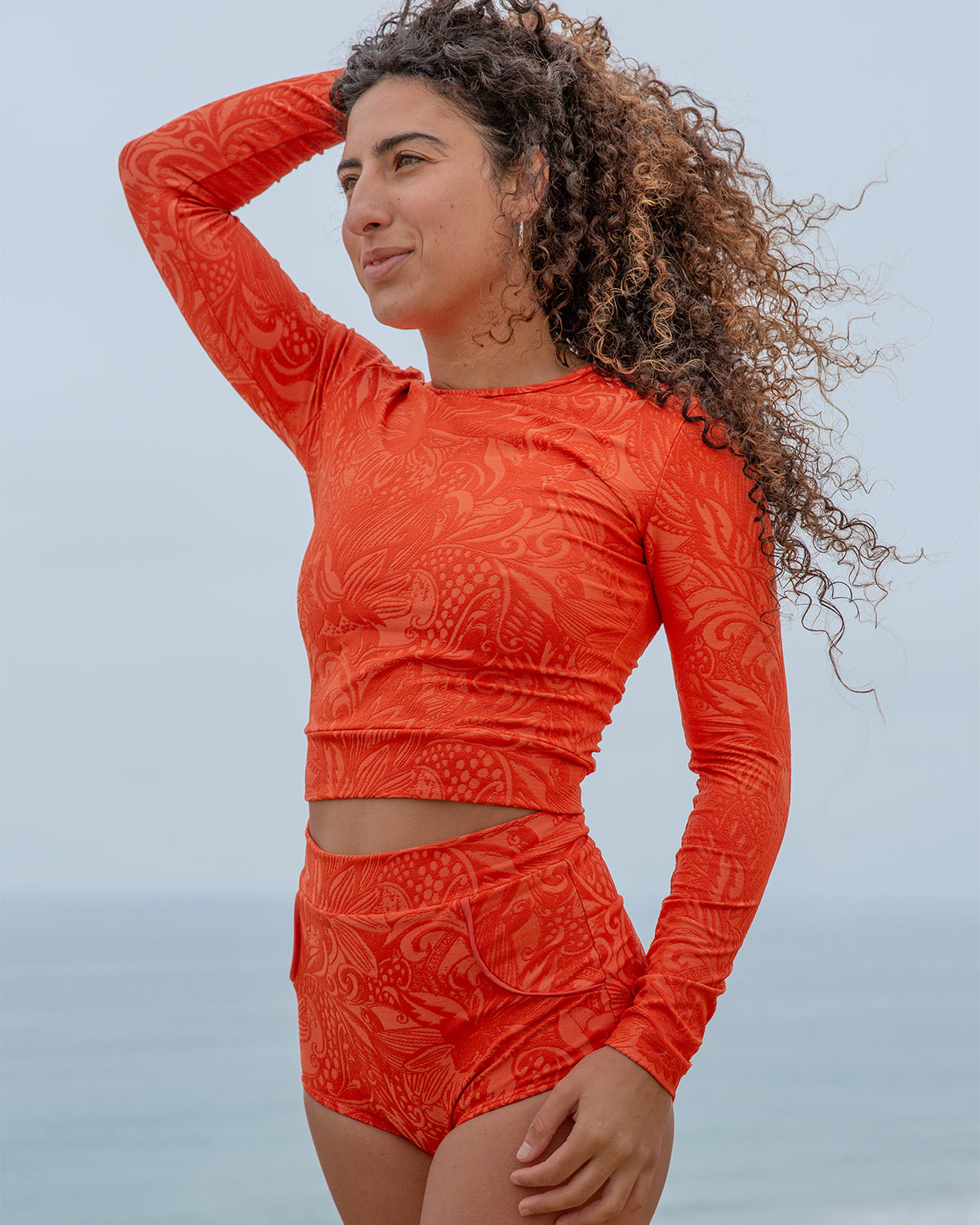 Palomar Crop Top Rashguard - Mandarina - Seea